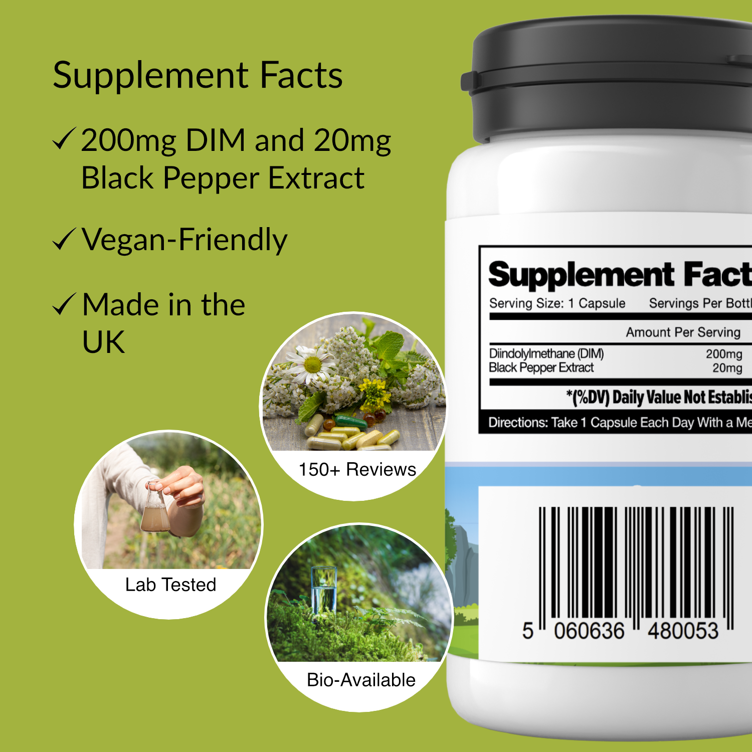 Lifetropics DIM - 200mg DIM Diindolylmethane with 20mg Black Pepper ...