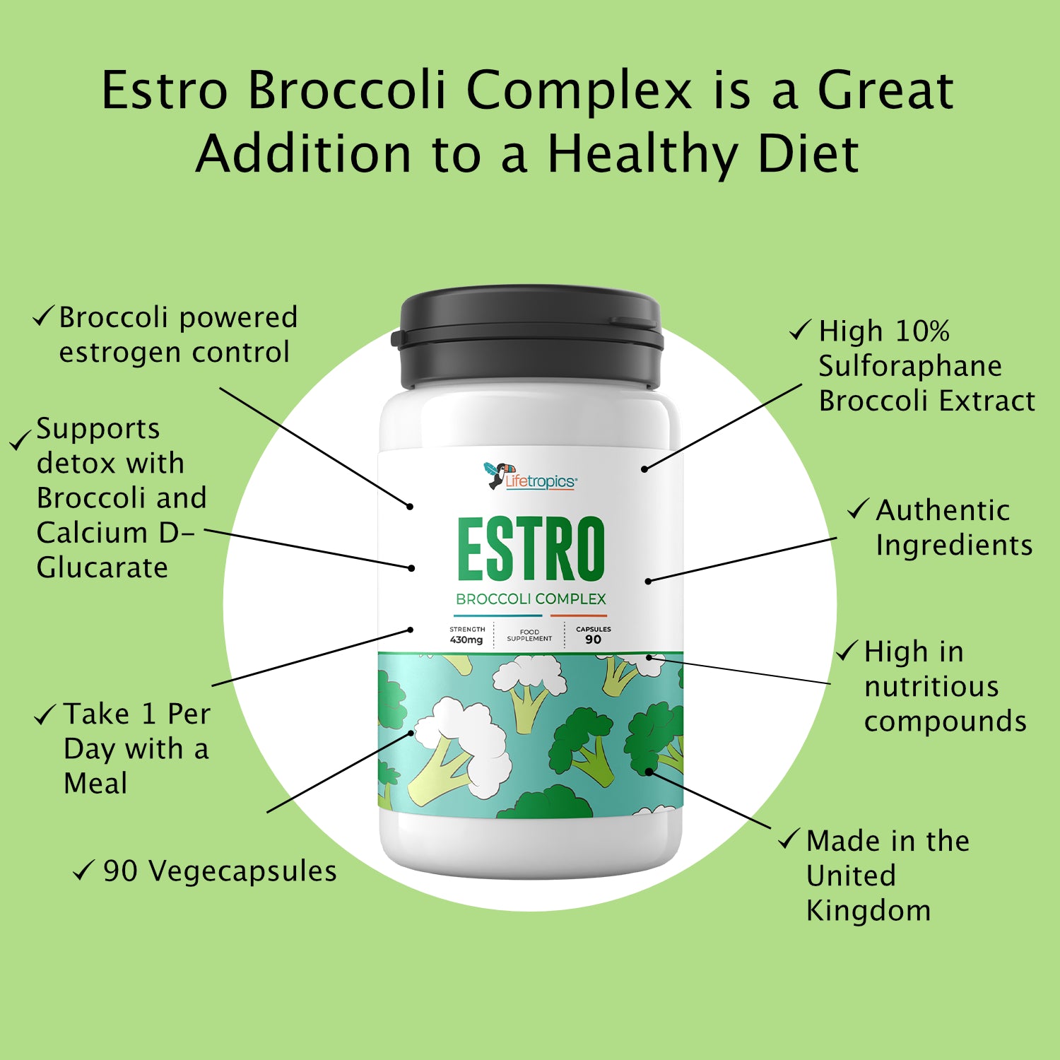 Lifetropics Estro Broccoli Complex - Estrogen Balance Supplement ...