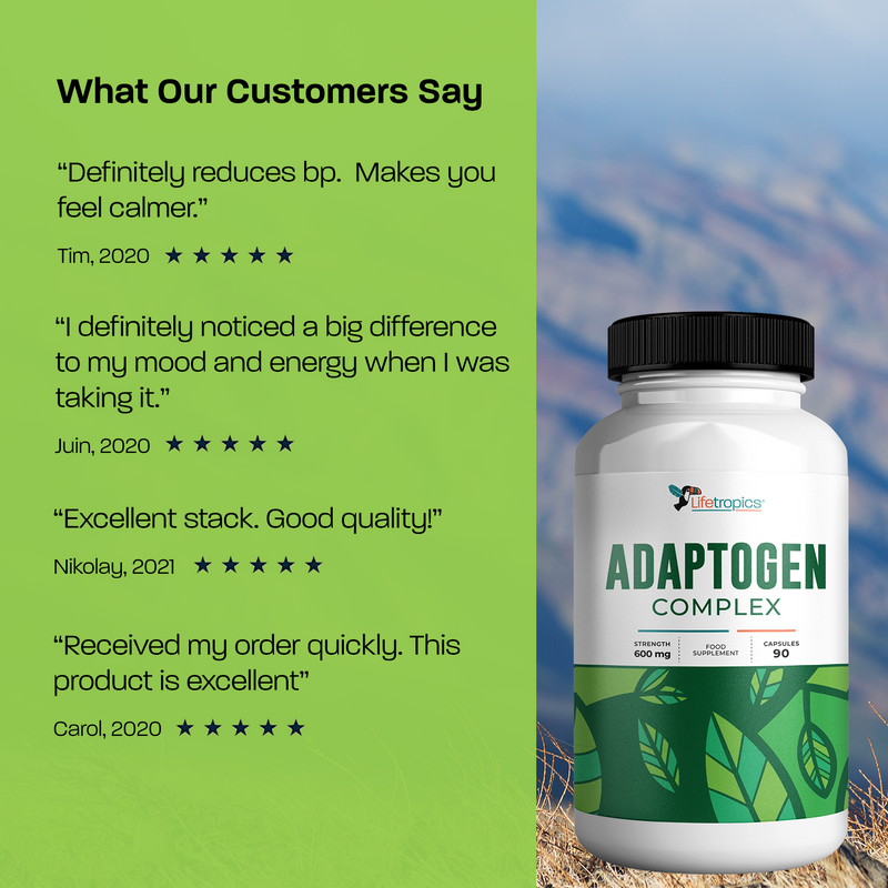 Lifetropics Adaptogen Complex - 600mg Ashwagandha, Rhodiola Rosea ...