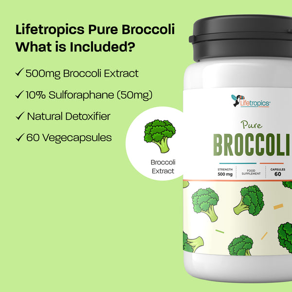 Lifetropics Pure Broccoli - 500mg Broccoli Extract (10% Sulforaphane ...